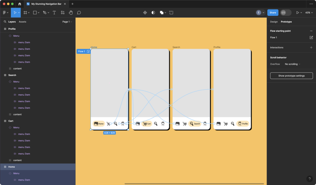 Creating A Stunning Navigation Bar In Figma Step-By-Step Tutorial - Ema ...