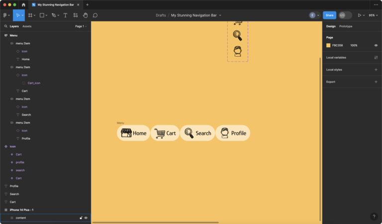 Creating A Stunning Navigation Bar In Figma Step-By-Step Tutorial - Ema ...
