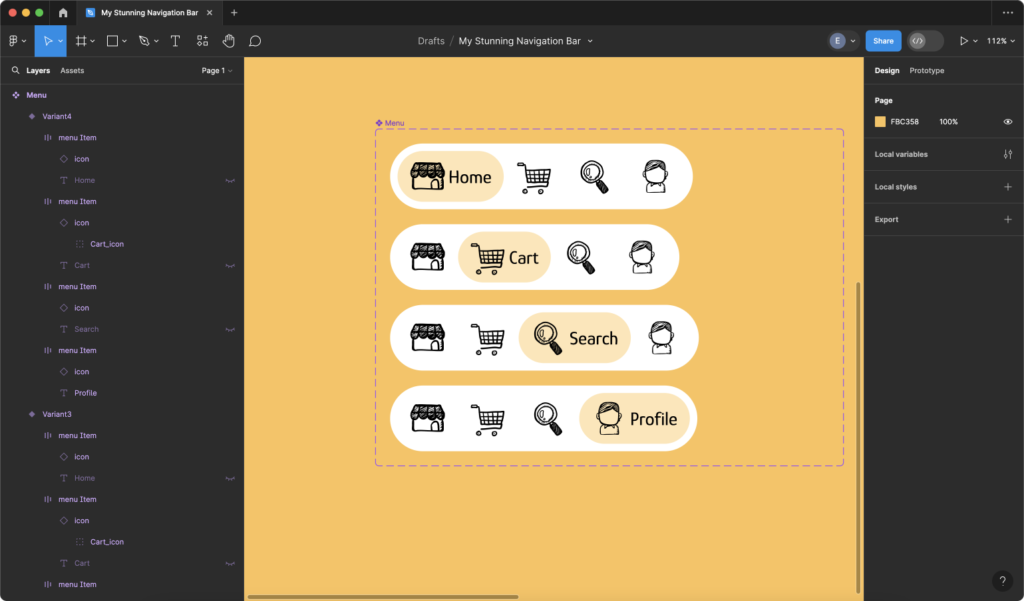 Creating A Stunning Navigation Bar In Figma Step-By-Step Tutorial - Ema ...