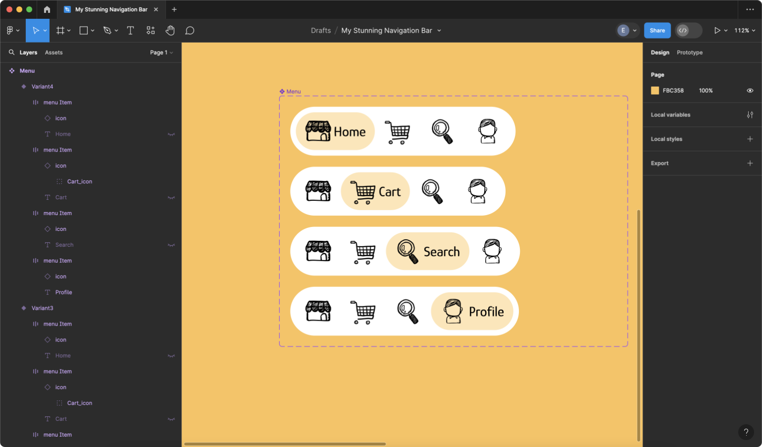 Creating A Stunning Navigation Bar In Figma Step-By-Step Tutorial - Ema ...