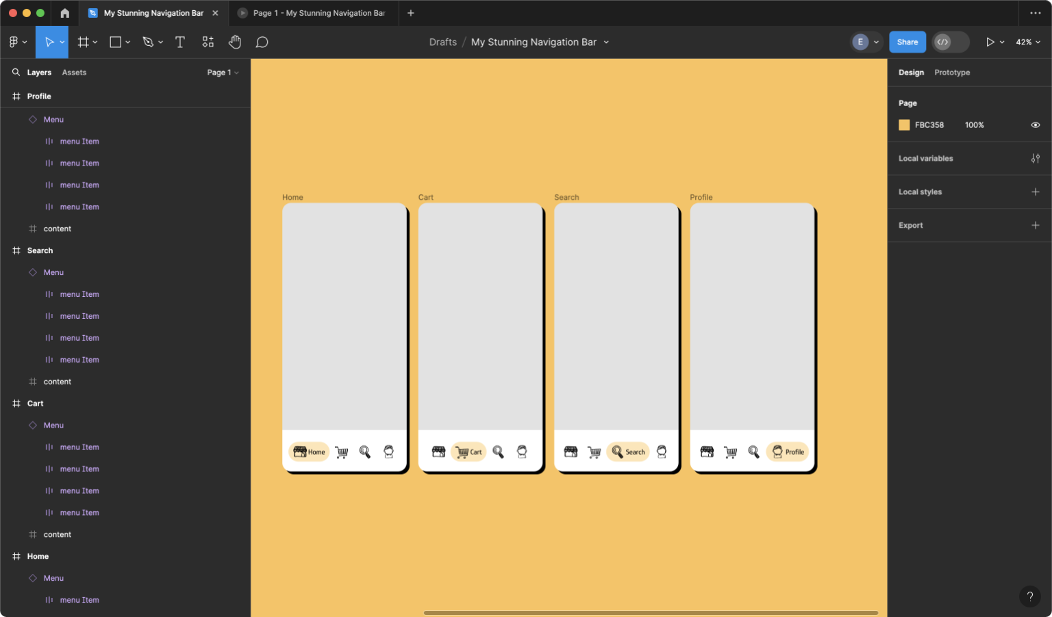 Creating A Stunning Navigation Bar In Figma Step-By-Step Tutorial - Ema ...